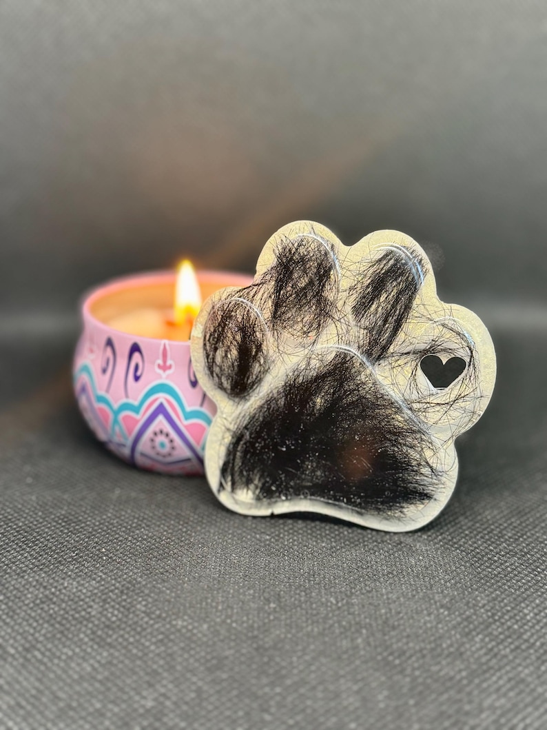 Resin Paw Print Memorial Keepsake Handmade Paw Containing Your Pet's ...