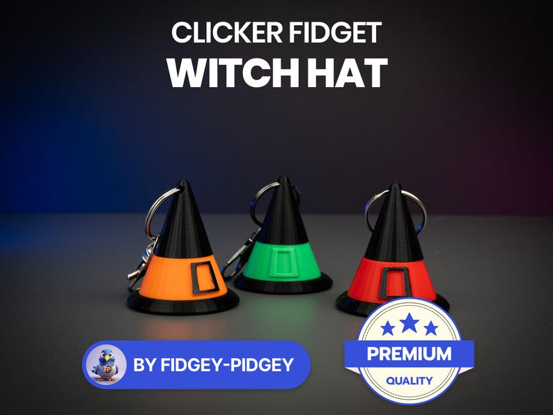 Witch Hat Fidget Keychain | 3D Printed Articulated Sensory Tool ...