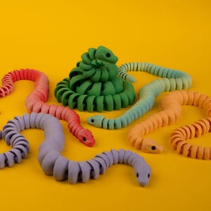Articulated 3D Printed Ball Python Flexible Colorful Holiday Gift ...
