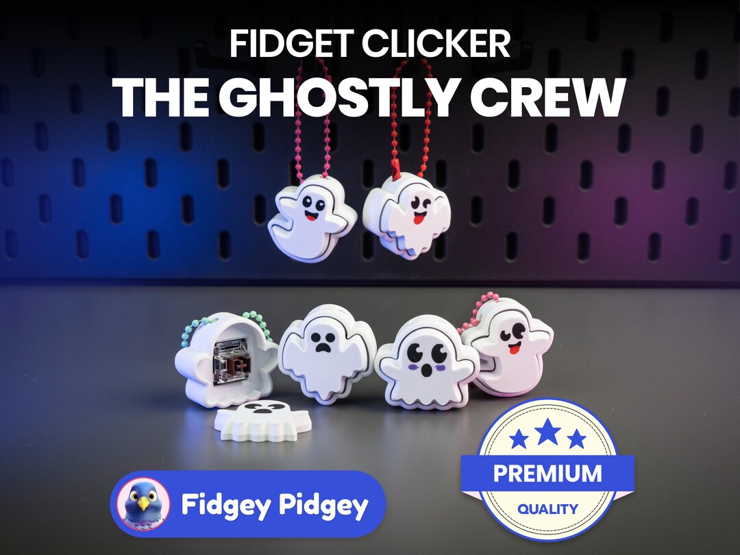 Ghostly Halloween Clicker – Stress Relief Fidget. 3D Printed Custom ...