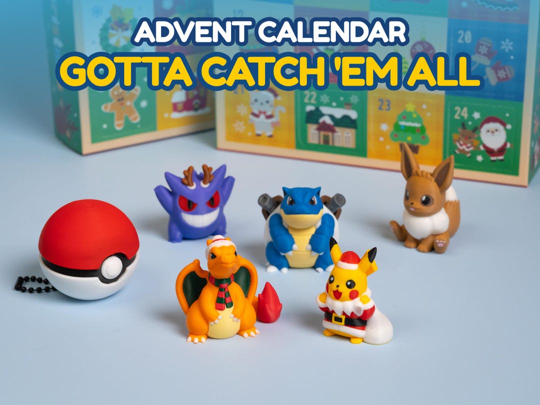 Christmas Advent Calendar – Gotta Catch 'em All – 24 or 12 Mini 3D ...