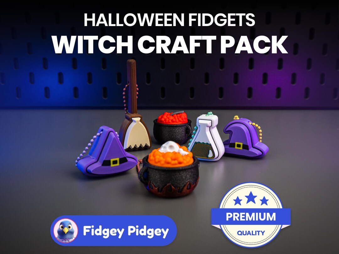 Halloween Witch Craft Clickers Pack – Stress Relief Fidget. 3D Printed ...