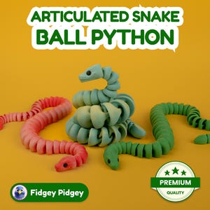 Articulated 3D Printed Ball Python Flexible Colorful Holiday Gift ...