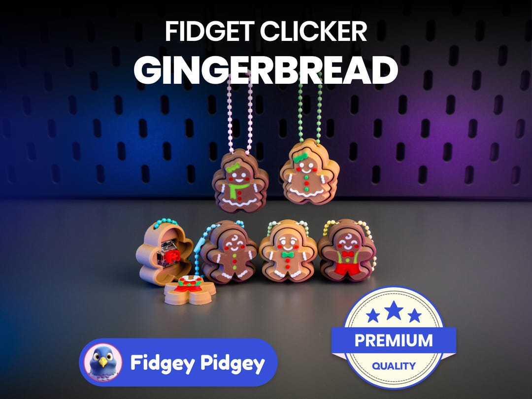 Clicker Gingerbread Man Cookie – Stress Relief Fidget. 3D Printed ...