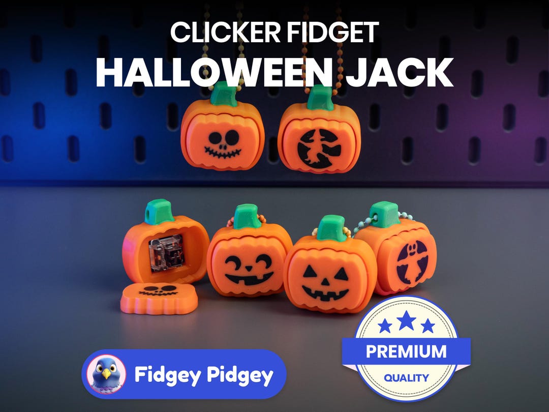 Clicker Halloween Pumpkin Jack – Stress Relief Fidget. 3D Printed ...