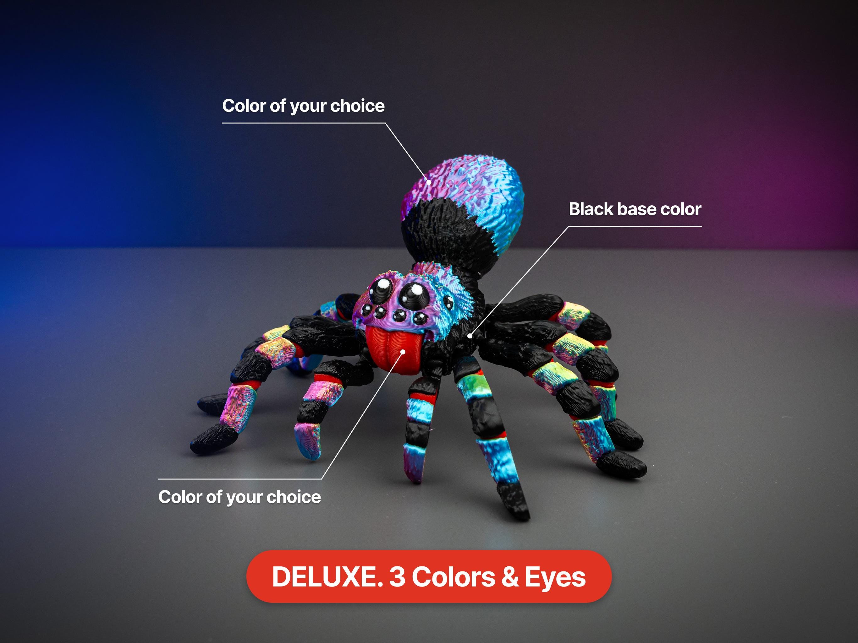 Articulated 3D Printed Spooky Spider. Scary Halloween Gift Tarantula ...