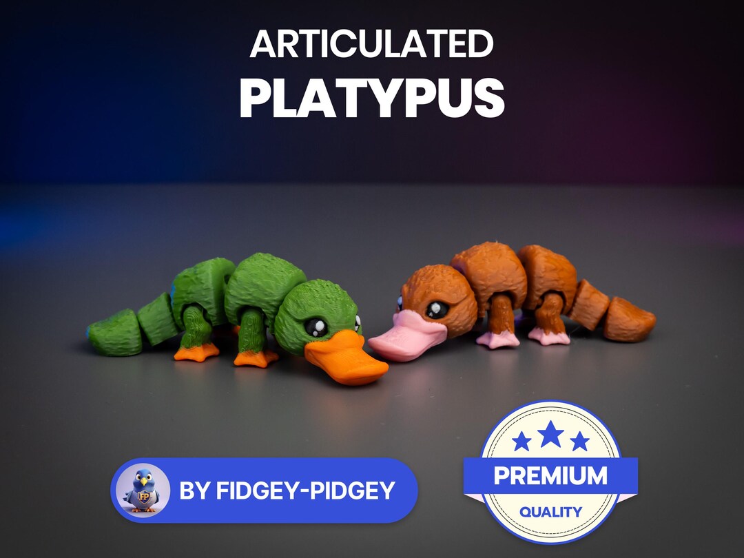 Articulated Platypus Fidget Tool. Custom Stim Keychain Figure. Anti-stress Tool. 3D Printed ADHD ...