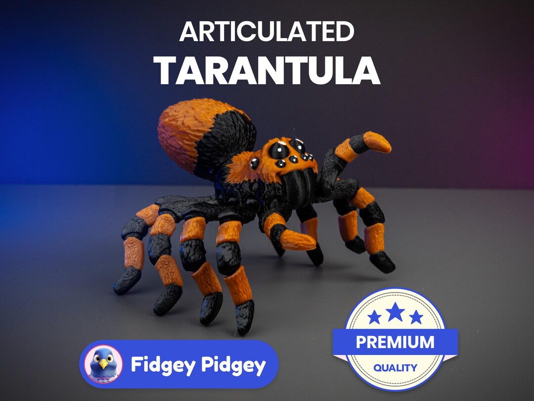 Articulated 3D Printed Spooky Spider. Scary Halloween Gift Tarantula ...