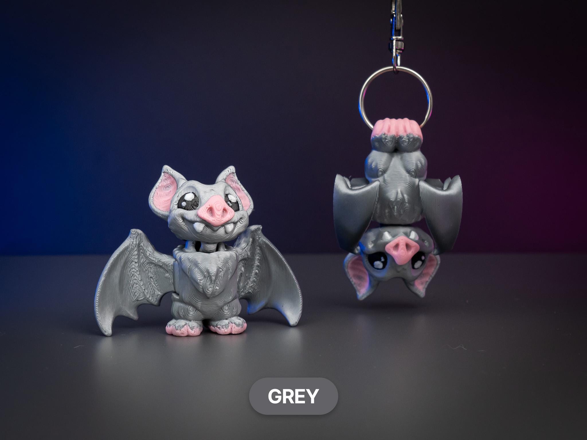 Spooky Bat Fidget Toy Custom Keychain for Halloween Gift and Stress ...