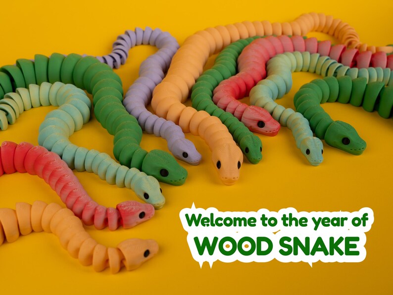 Articulated 3D Printed Ball Python Flexible Colorful Holiday Gift ...