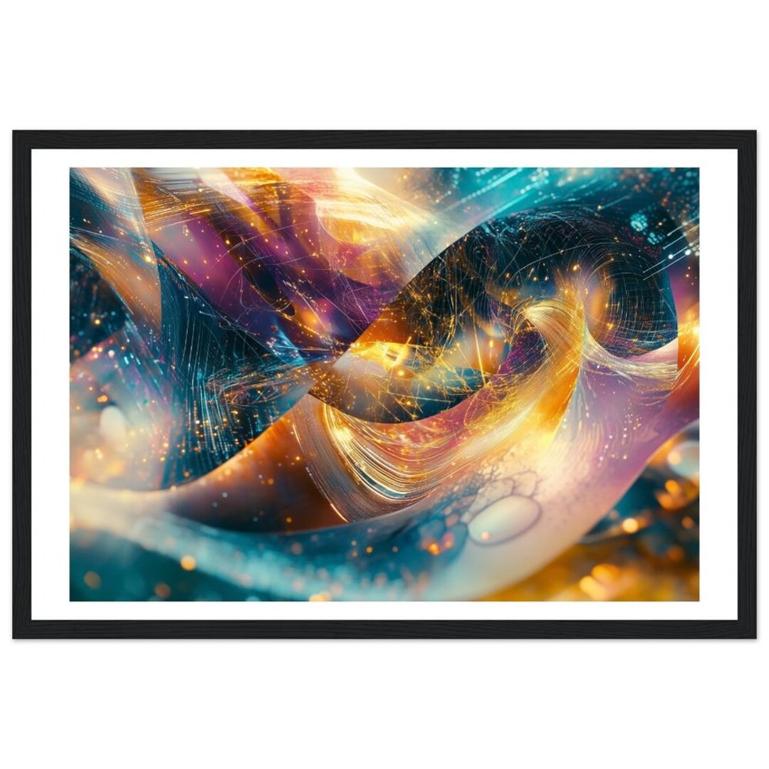 Futuristic Digital Universe Abstract Art Glowing Data Streams ...