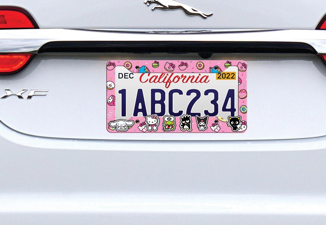 Cute Hello Kitty License Plate Frame – Sanrio Characters & Pink Dessert ...