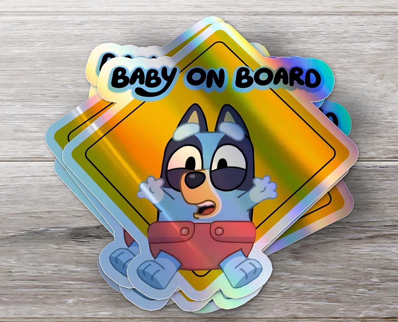 Waterproof Vinyl Bluey Baby on Board Sticker / Baby Car Decal - Etsy