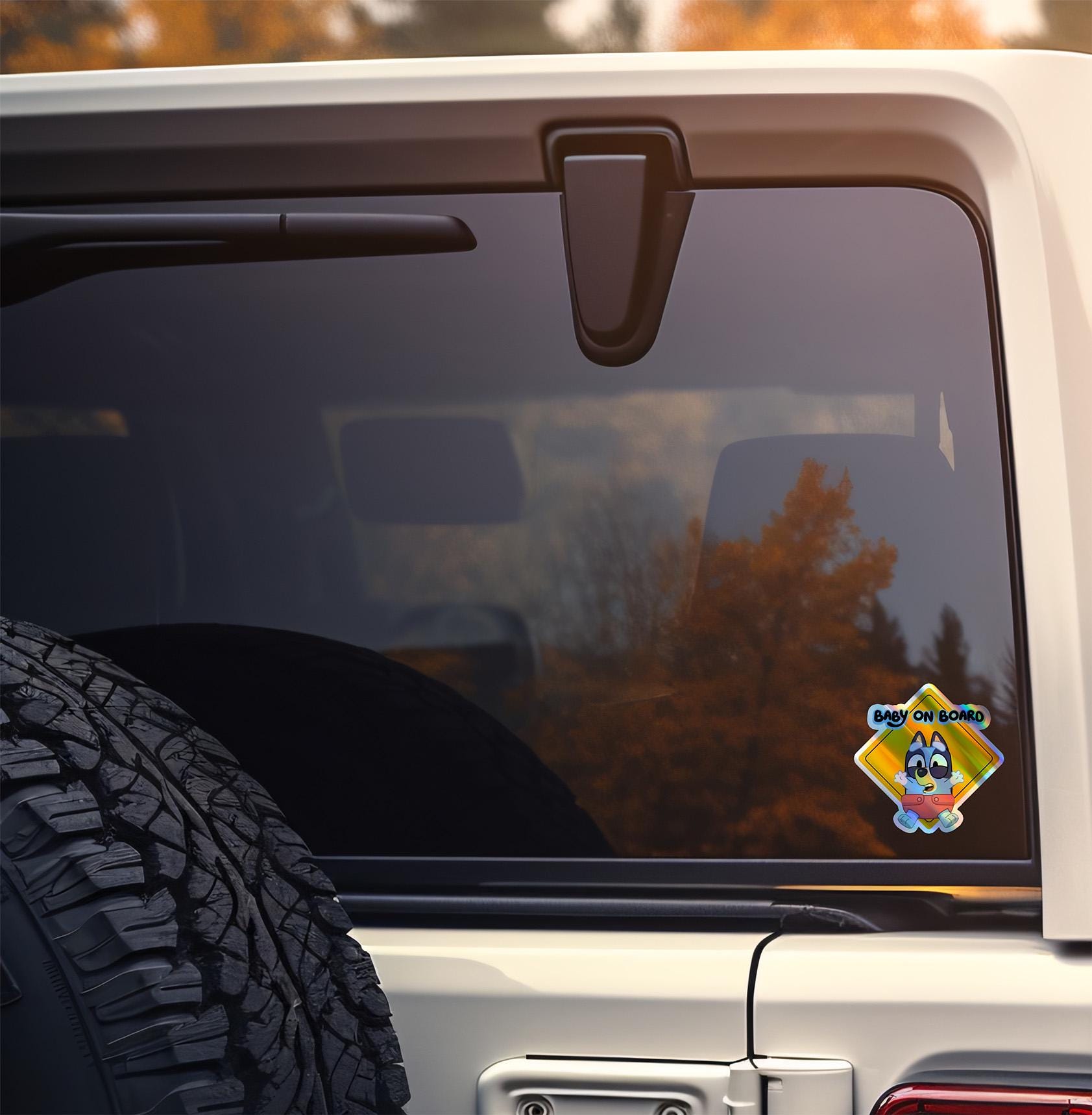 Waterproof Vinyl Bluey Baby on Board Sticker / Baby Car Decal - Etsy