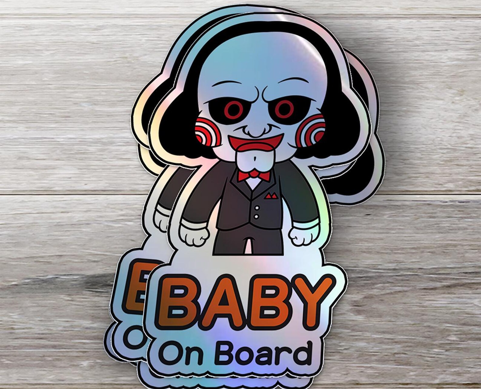 Baby on Board Jigsaw Sticker | Creepy Cute Saw Movie Car Decal ...