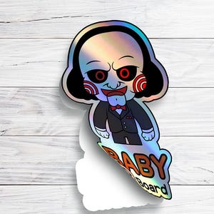 Baby on Board Jigsaw Sticker | Creepy Cute Saw Movie Car Decal ...