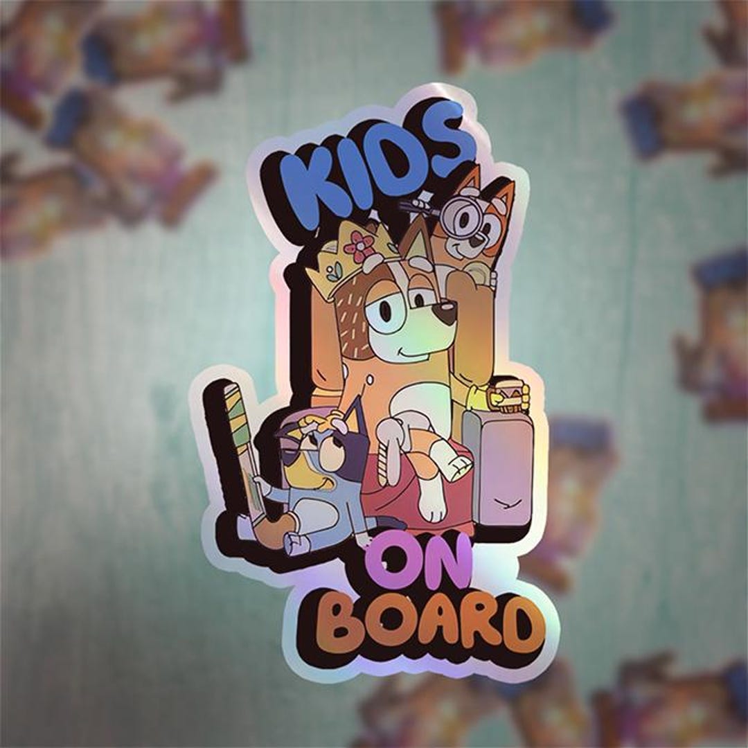 Bluey and Bingo Kids on Board Sticker Car Window Decal With Bluey ...