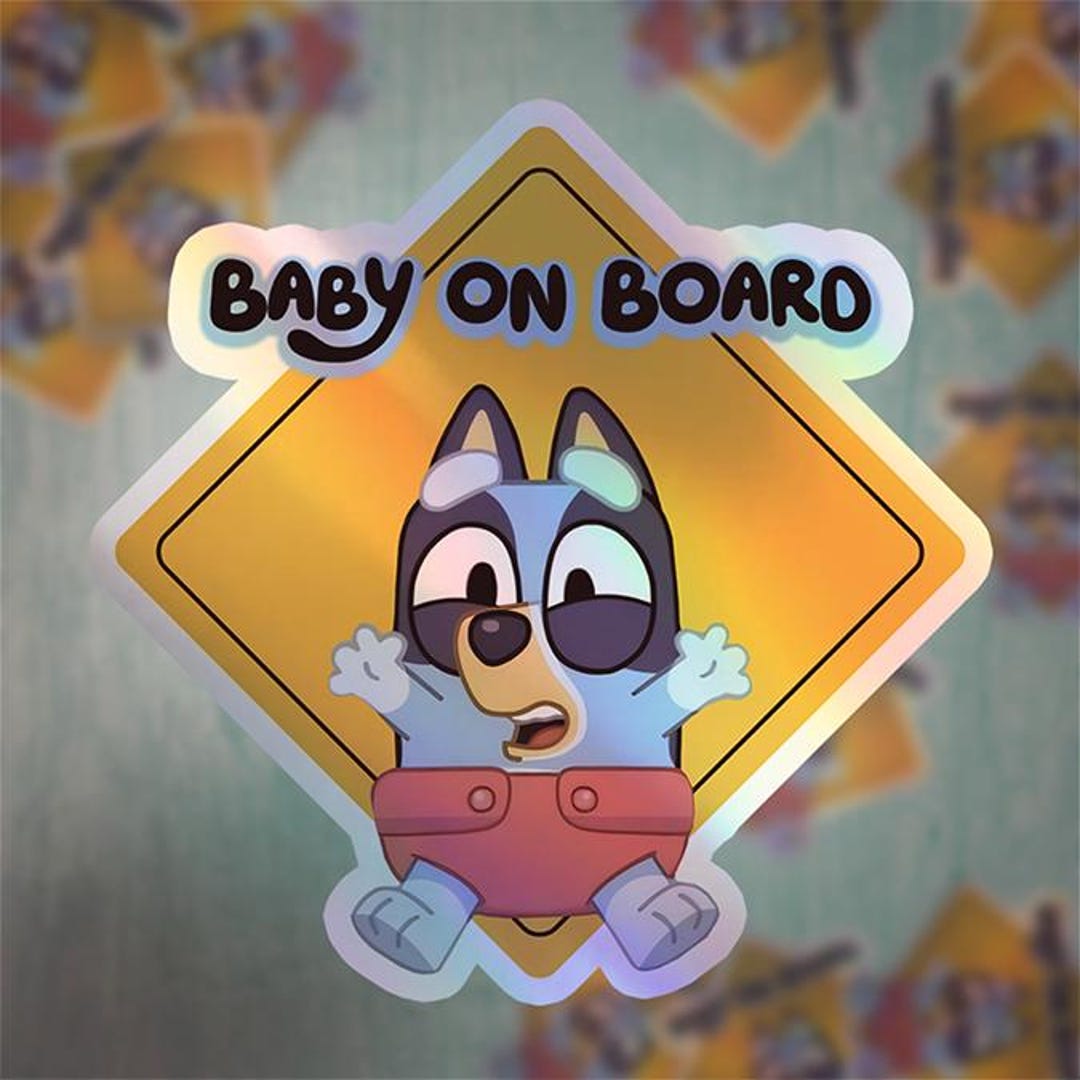 Waterproof Vinyl Bluey Baby on Board Sticker / Baby Car Decal - Etsy