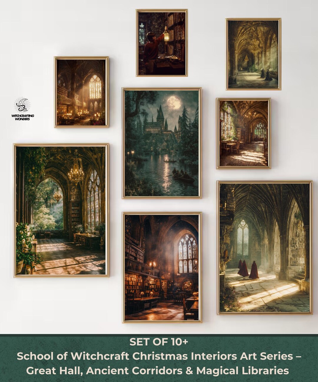 Magical School of Witchcraft Interiors Art Set – Enchanted Great Hall ...
