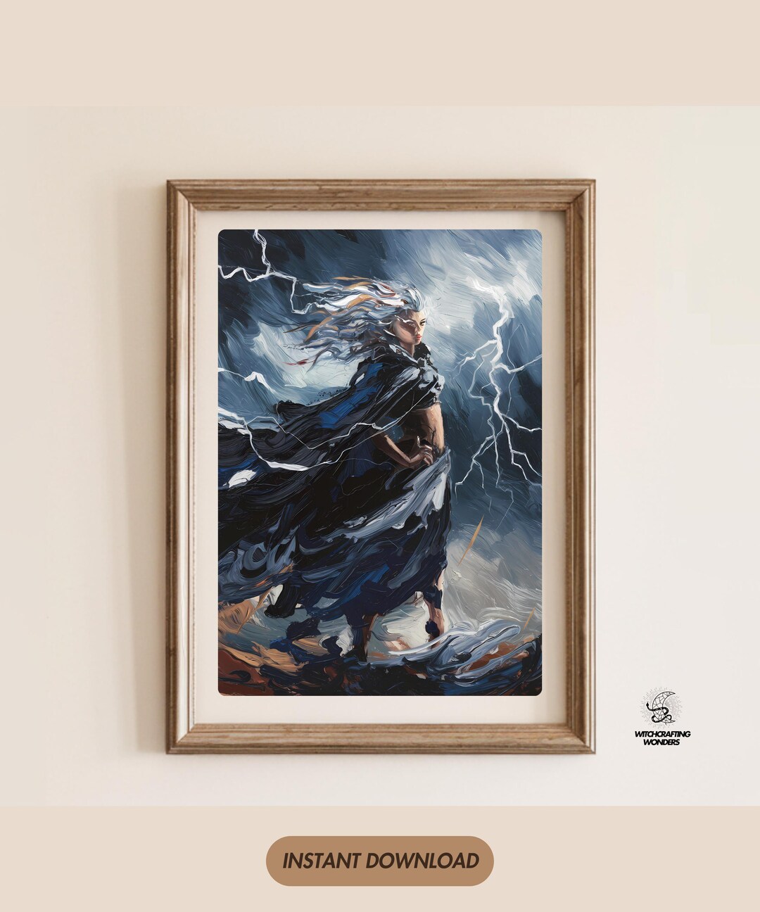 Storm Witch Wall Art Print Gothic Wall Art Creepy Art Print Wiccan ...