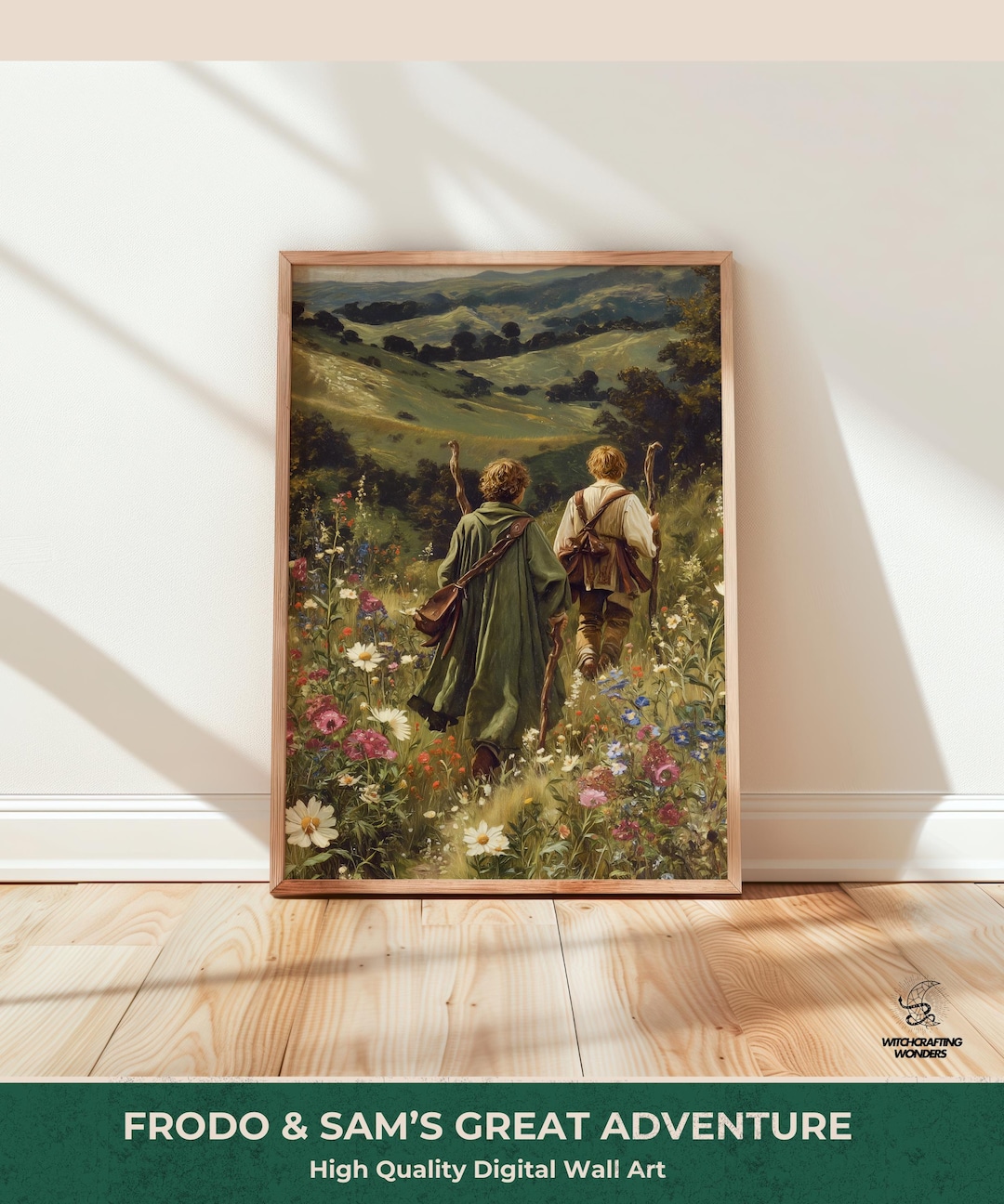 Into the Shire – Two Travelers on Forest Path, Cozy Storybook Landscape ...