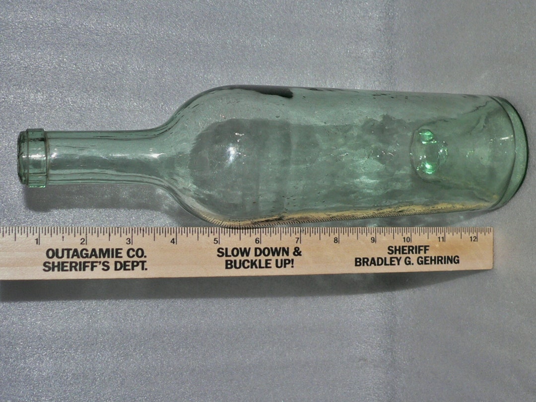Antique Green Blown Open Pontiled Pontil Glass Bottle 12" - Etsy