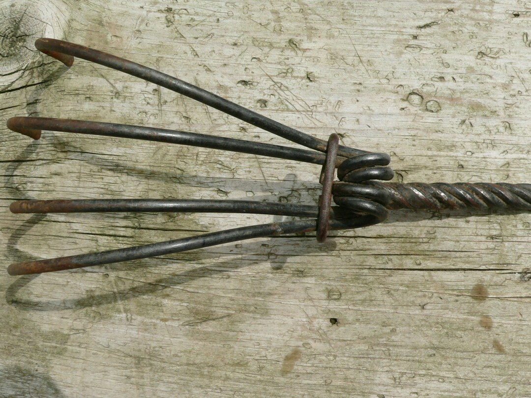 4 Tine Wire Steel Hand Cultivator Head Garden Tool Farm Steampunk ...