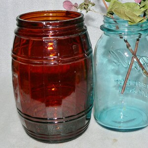 Antique Globe Tobacco Company Glass Barrel Brown Jar Detroit Pat Oct ...