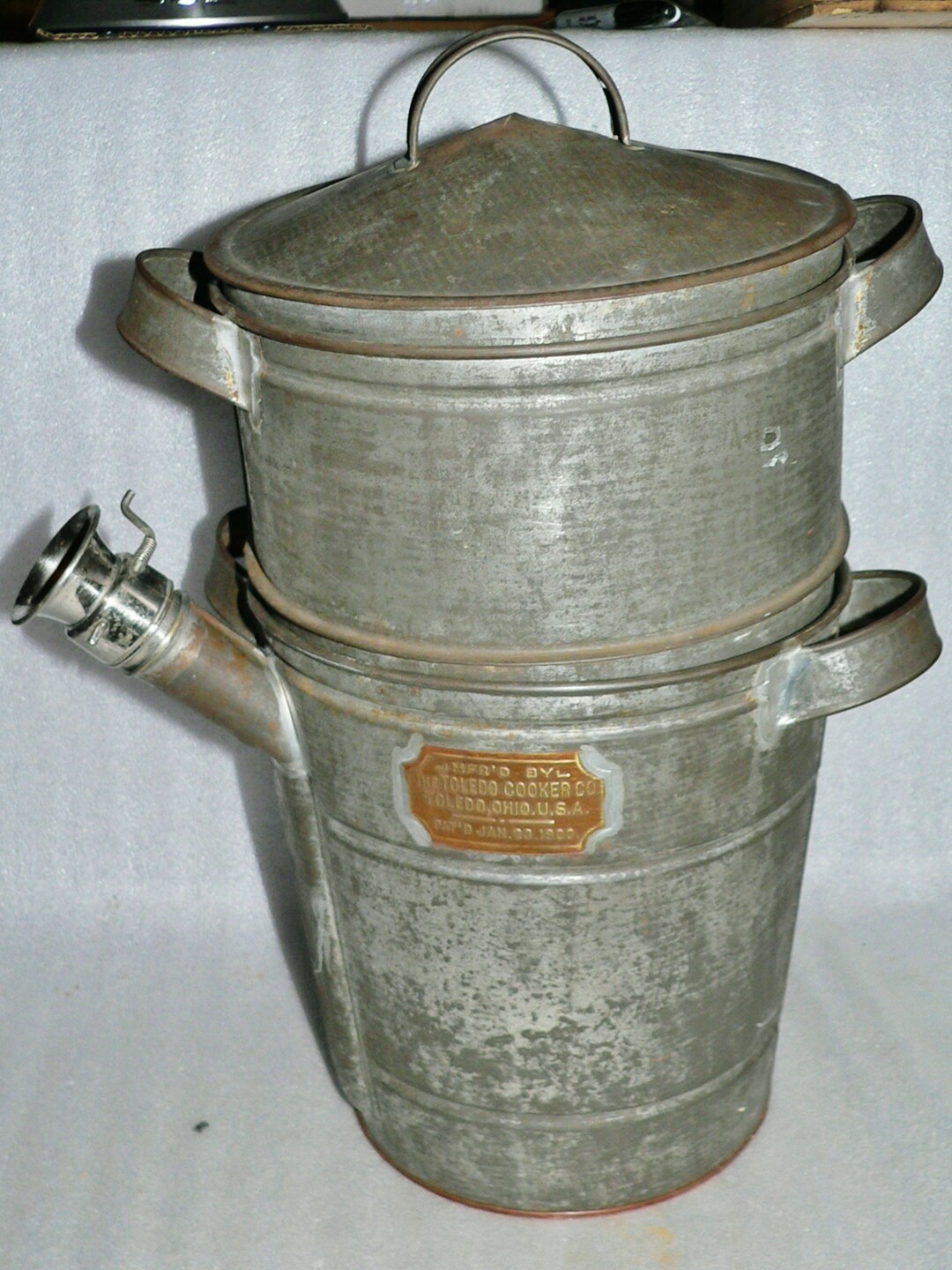 The Toledo Cooker Co. Pat'd. 1900 Antique Stove Steamer Cooker-8 PCS ...