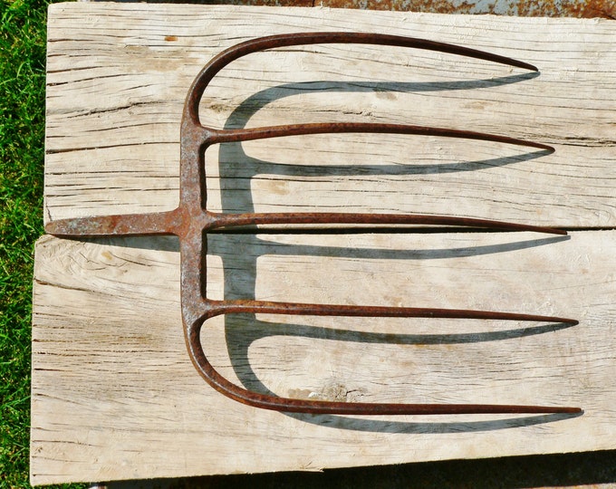 Vintage 5 Tine Pitch Fork Head Primitive Farm Garden Hay Tool Crafts - Etsy