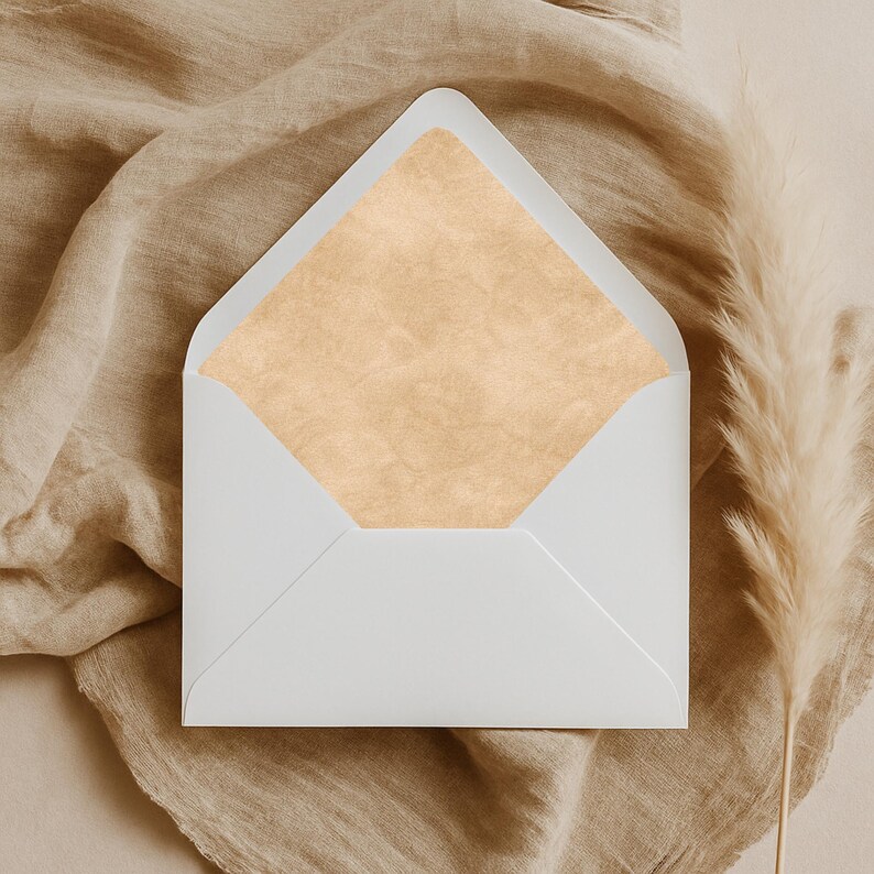 Envelope Liner Template Champagne Velvet, Editable Canva, Square, Euro ...