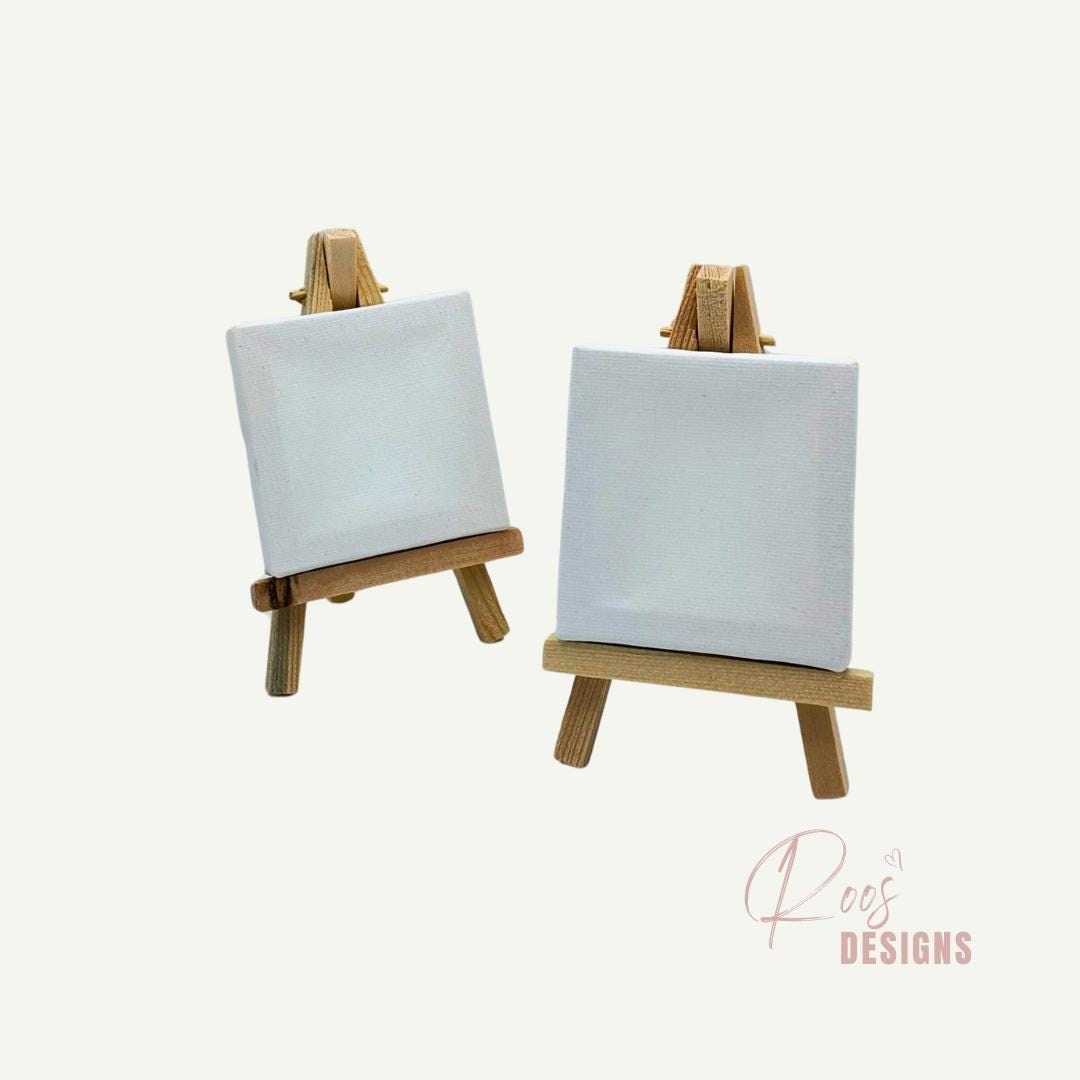 Mini Canvas & Easel Set (7 X 7 Cm) – DIY Painting Kit, Creative Gift ...