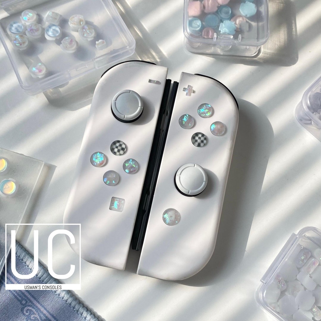 Custom Joycons White Checker Nintendo Switch Joycon Controller Handmade ...