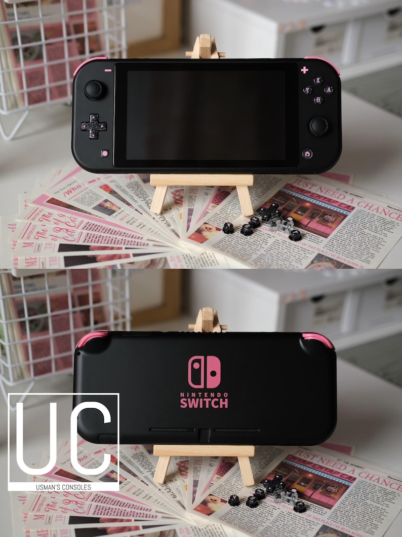 Custom Switch Lite Black & Pink Two Tone Nintendo Switch Console ...