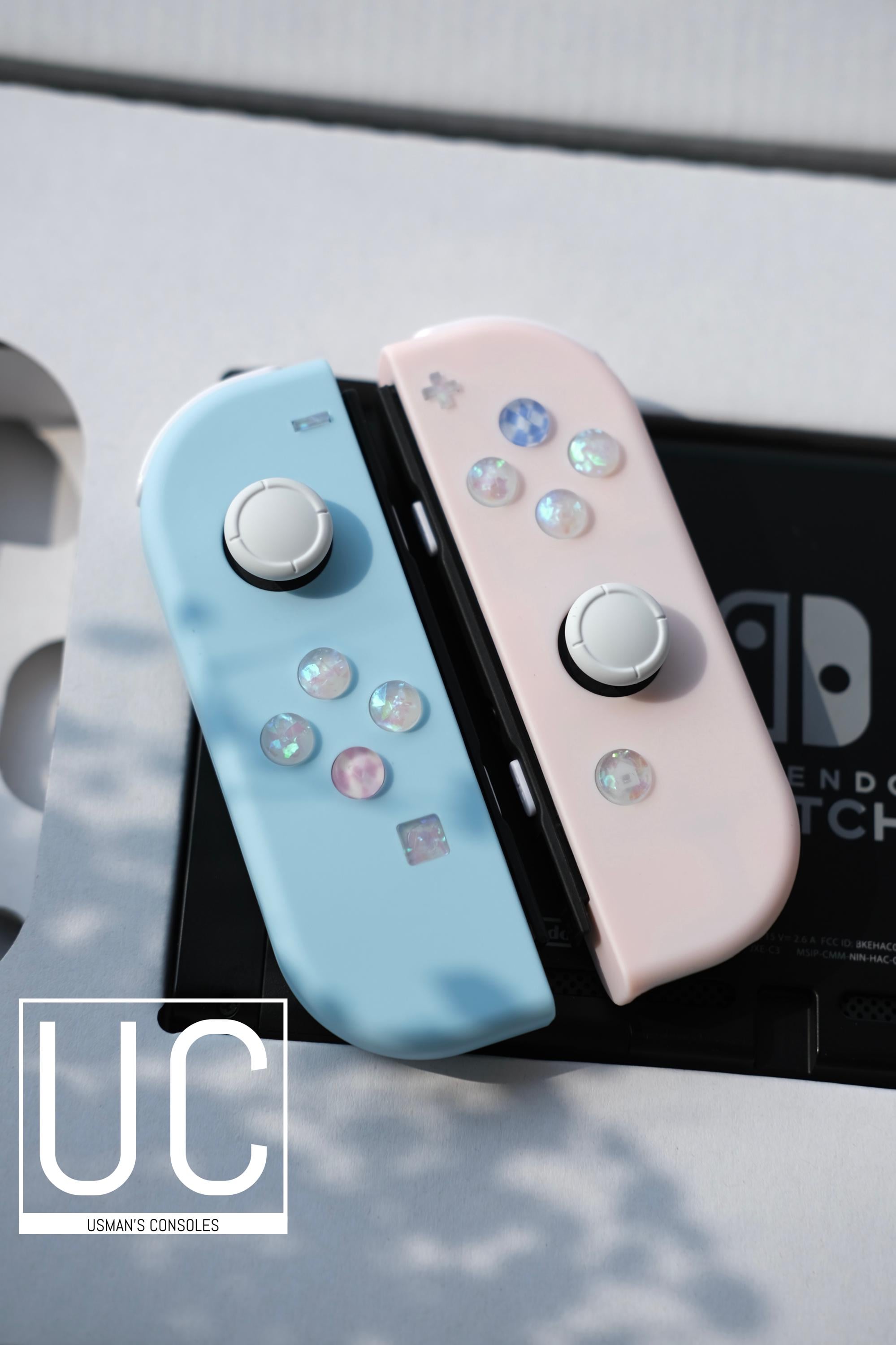 Custom Joycons Blue & Pink Two Tone Nintendo Switch Joycon Controller ...