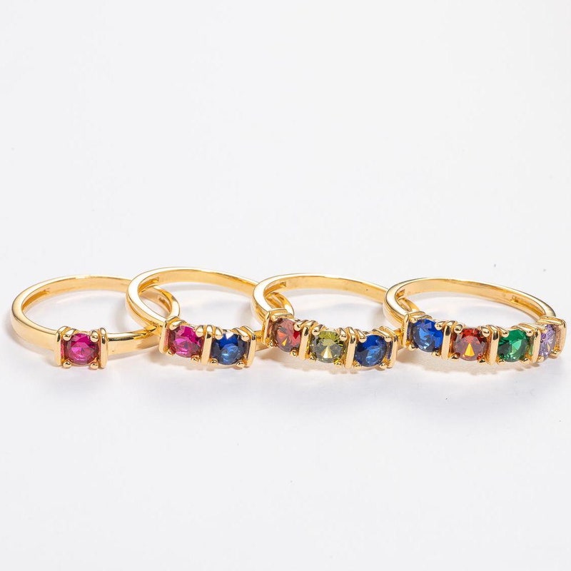 Multiple Gem Flower Ring - Etsy