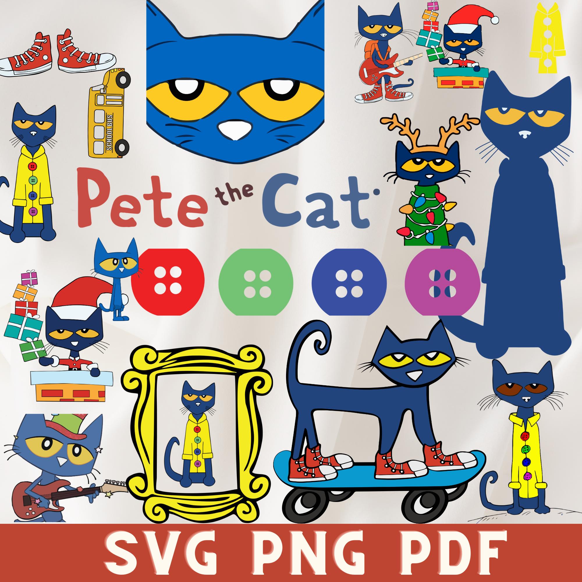 Pete the Cat Svg , Pete the Cat Cricut Vector Bundle , Pete the Cat ...