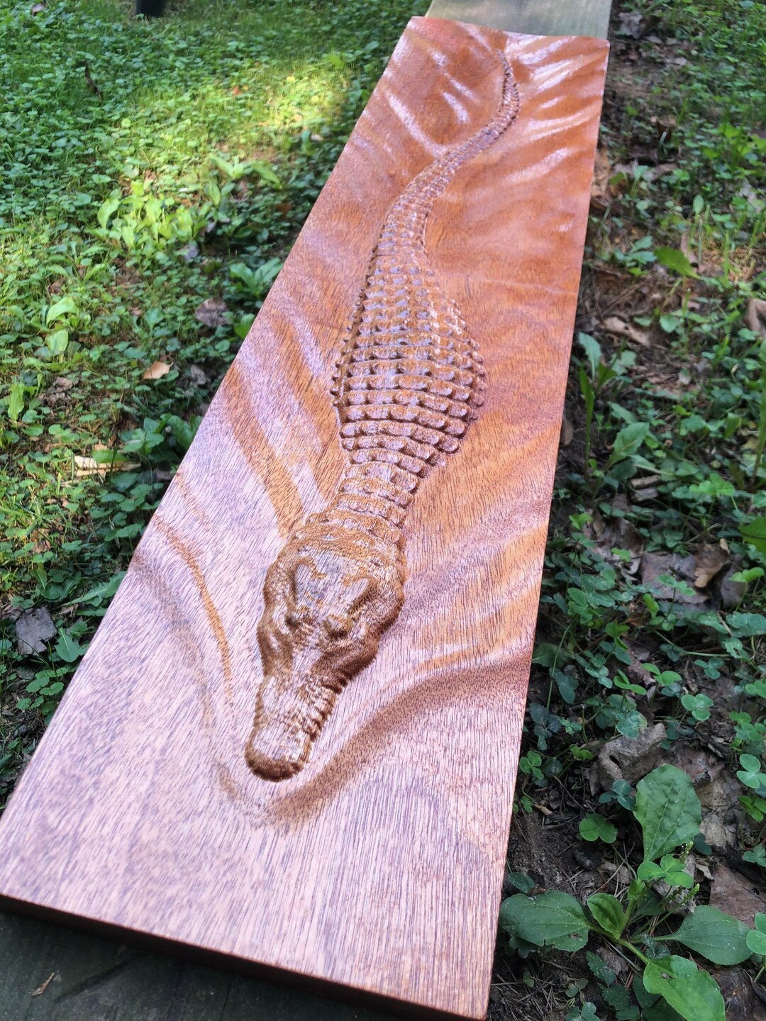 Beautiful Mahogany Carving of Crocodile Swimming - Etsy