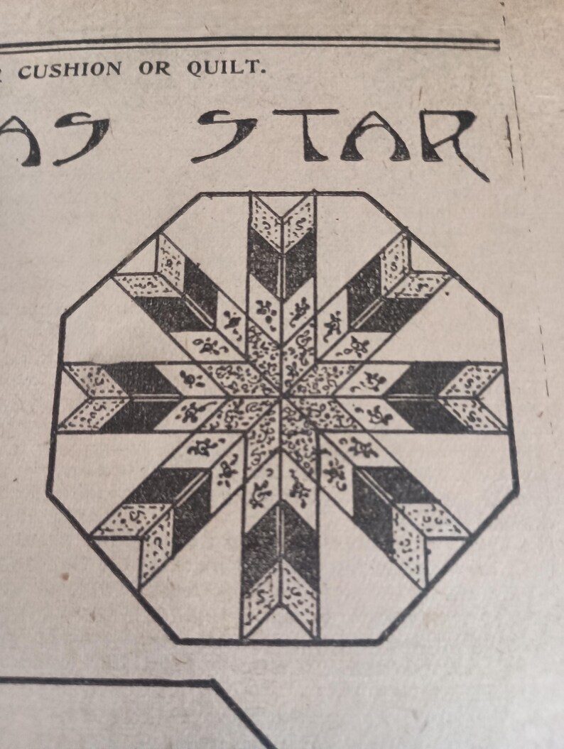 1931 Christmas Star Quilt Pattern - Etsy