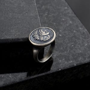 Sterling Silver Alexander the Great Coin Ring, Archaic Ring With ...