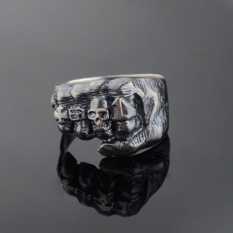 Silver Biker Ring - Etsy