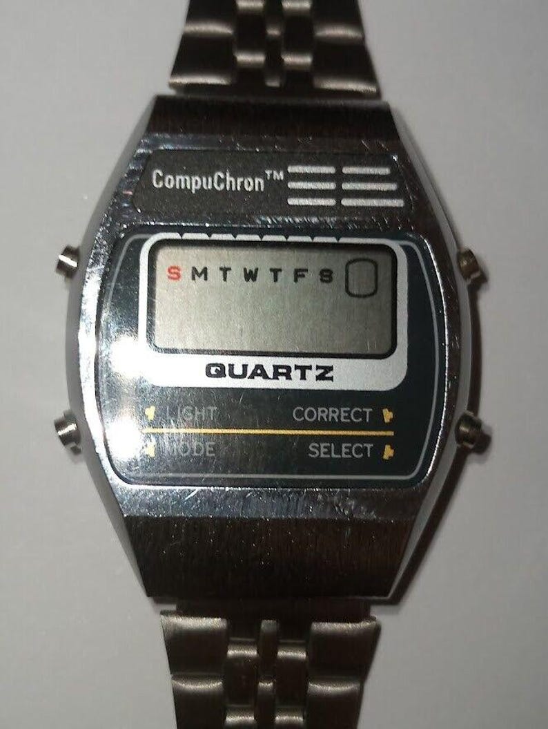 Unworn NOS Vintage Ladies Casio Compu-chron Digital Multifunction Wrist ...