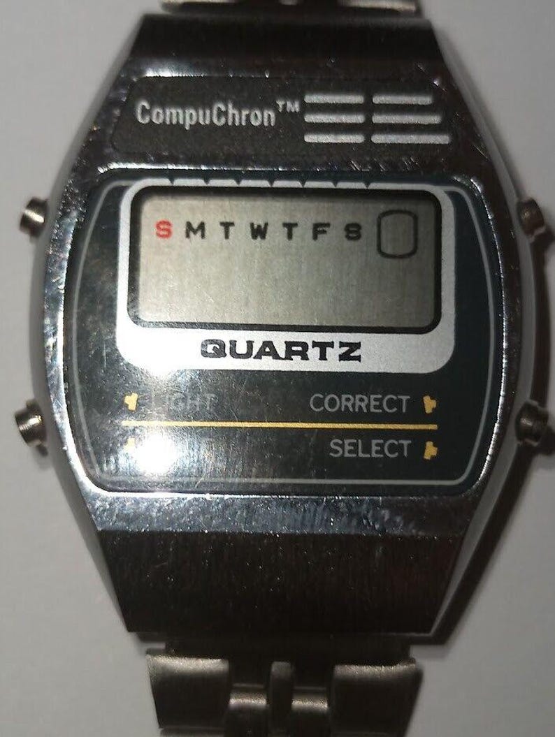 Unworn NOS Vintage Ladies Casio Compu-chron Digital Multifunction Wrist ...