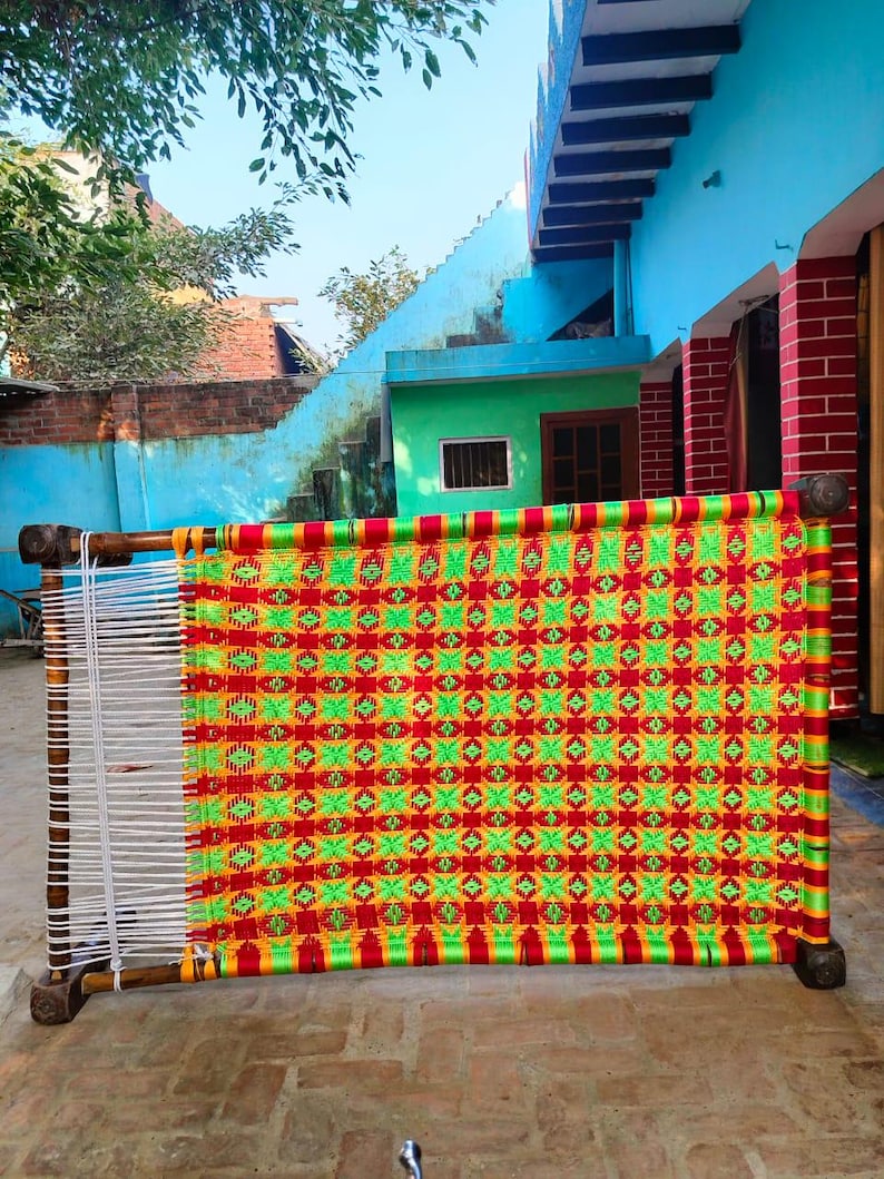 Handwoven Modern Charpai Bench, Artisanal Charpai Bench, Traditional ...