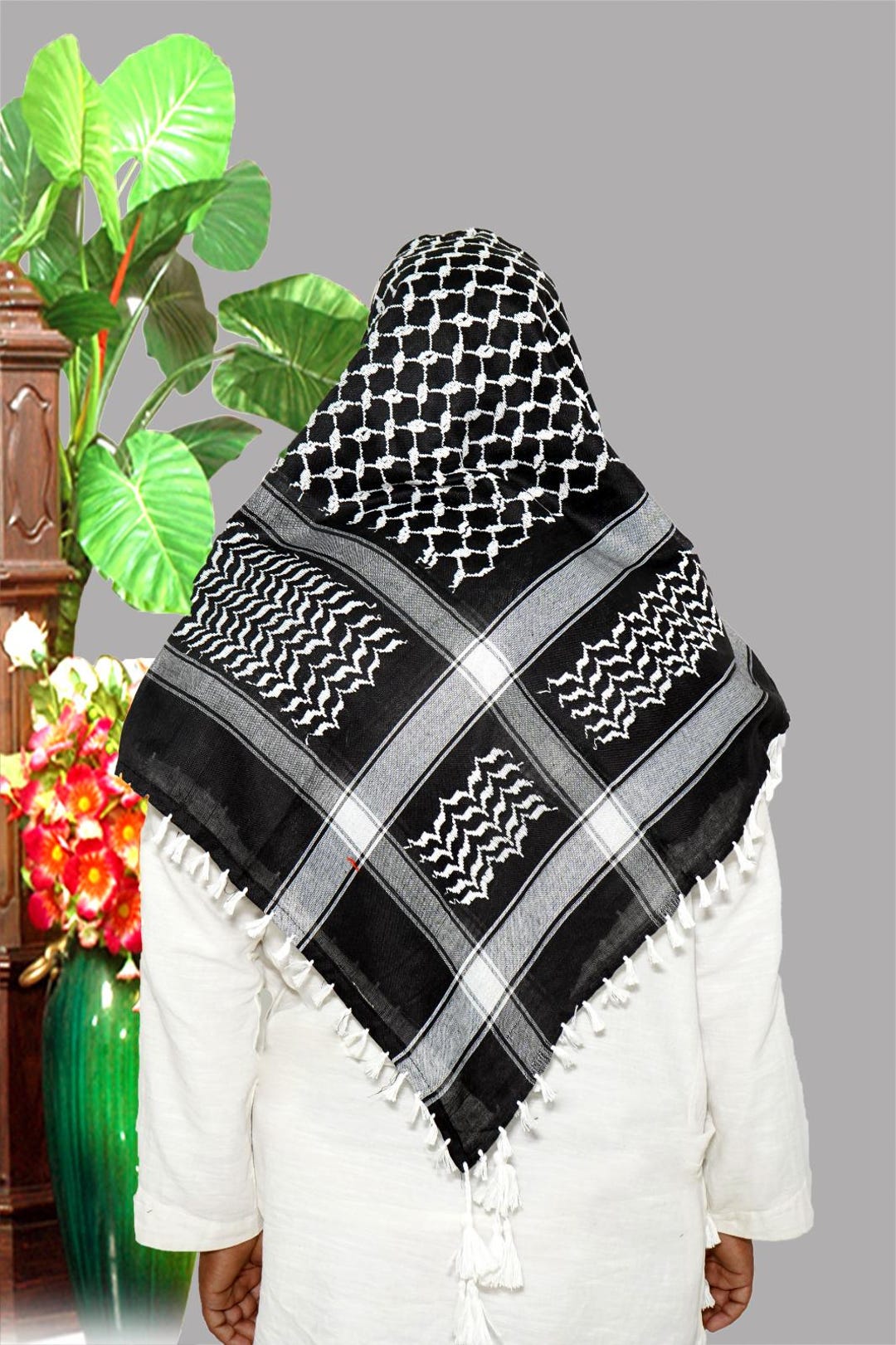 Free Palestine Keffiyeh Shemagh Kufiya Scarf, Arafat Hatta Arab Style ...