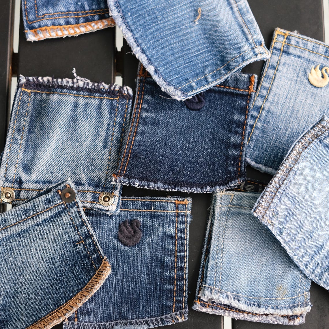 Reclaimed Denim Pockets – Upcycled Jean Pockets for Crafts, Sewing, Bag ...