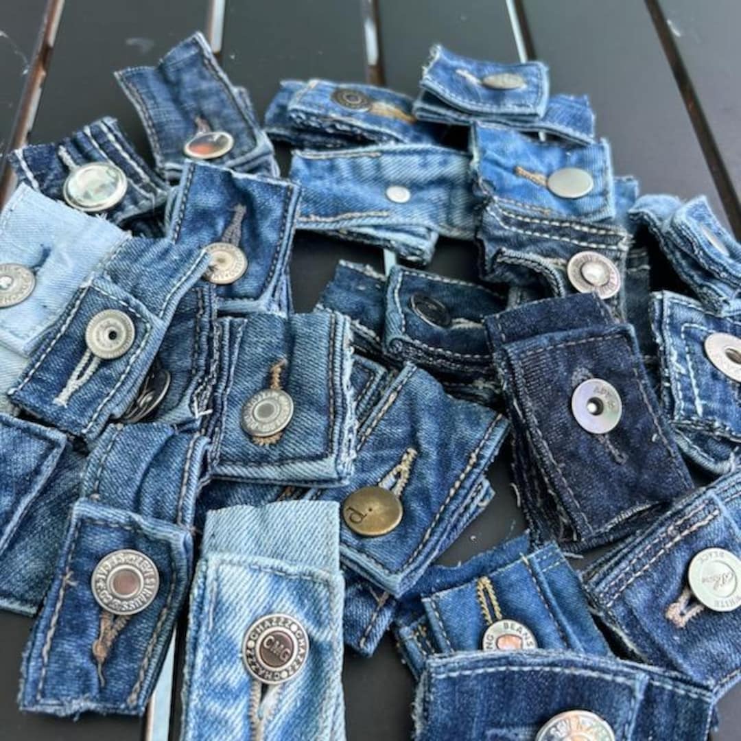 Reclaimed Denim Snaps – Sustainable Upcycled Denim Buttons for Crafting ...