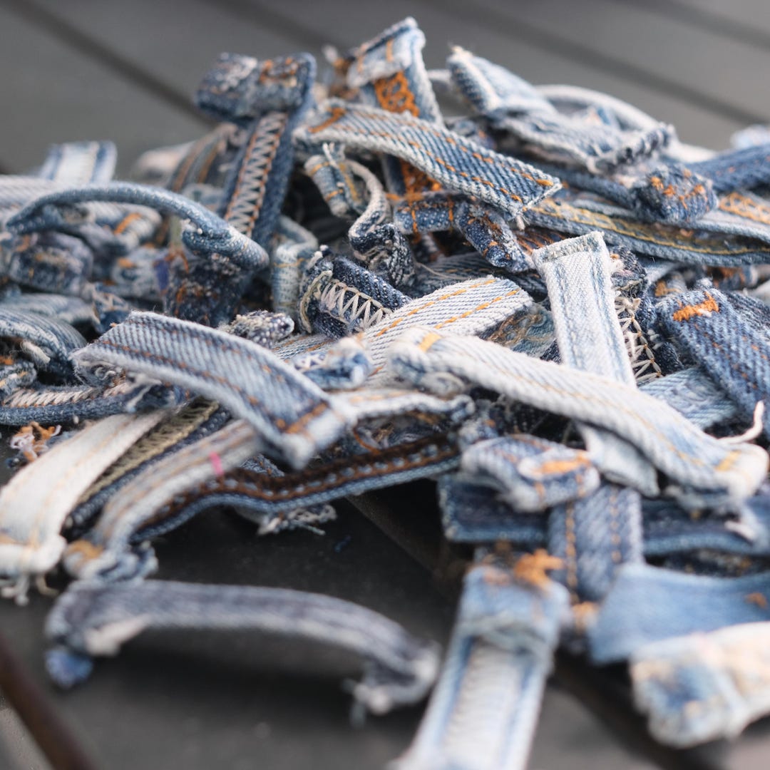 Reclaimed / Recycled Denim Belt Loops – Upcycled Blue Jean Craft ...