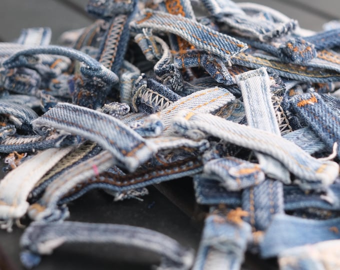 Reclaimed Denim Belt Loops – Upcycled Blue Jean Loops for Crafts ...