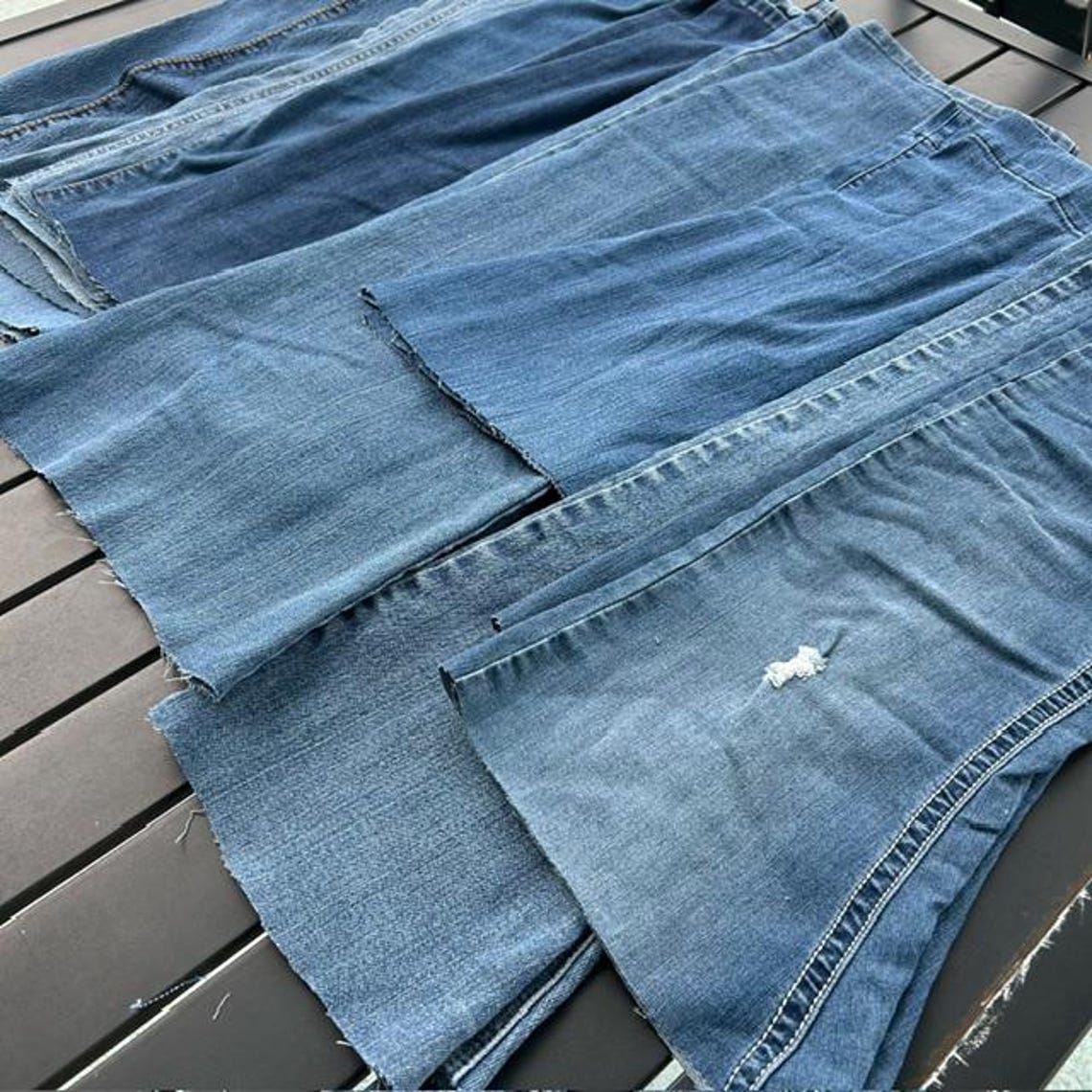 Reclaimed / Recycled Stretchy Denim Jean Legs – Upcycled Craft Material ...